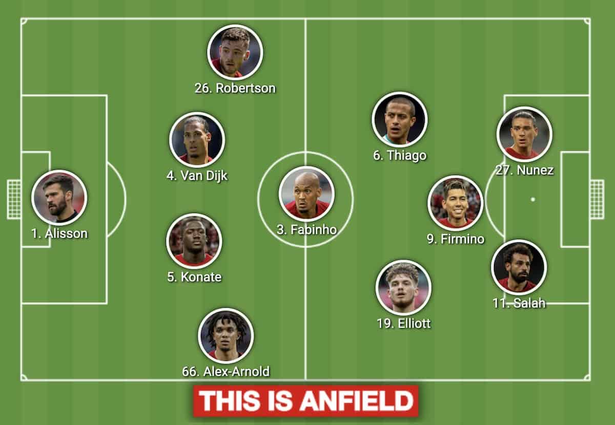 Confirmed Liverpool lineup vs. Tottenham as Nunez and Elliott start